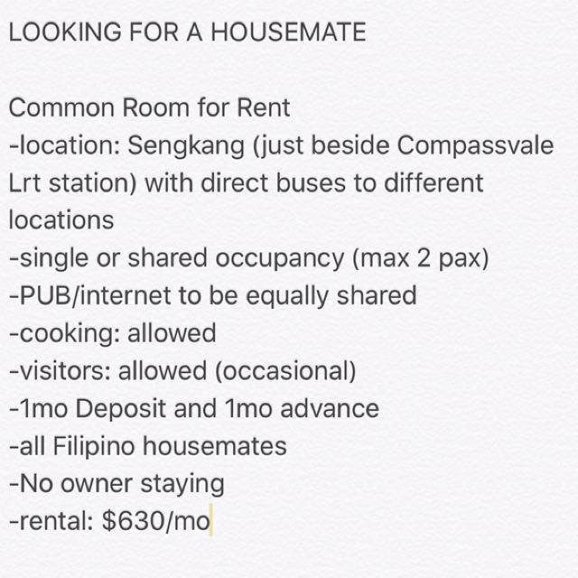 Wanted: Housemate, Bulletin Board, Looking For on Carousell