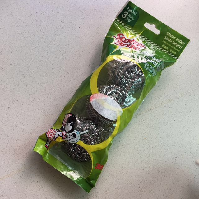 3M msb s/b metallic spiral scotch-brite metal sponge scrub ball, TV ...