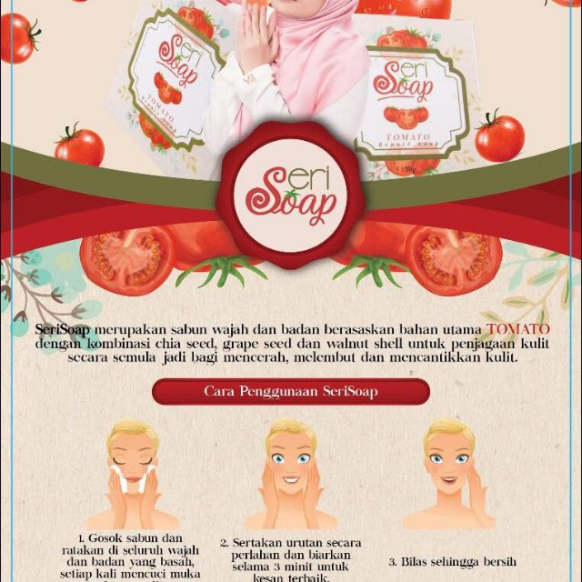 Serisoap sabun tomato, Health & Nutrition, Health Supplements, Vitamins ...