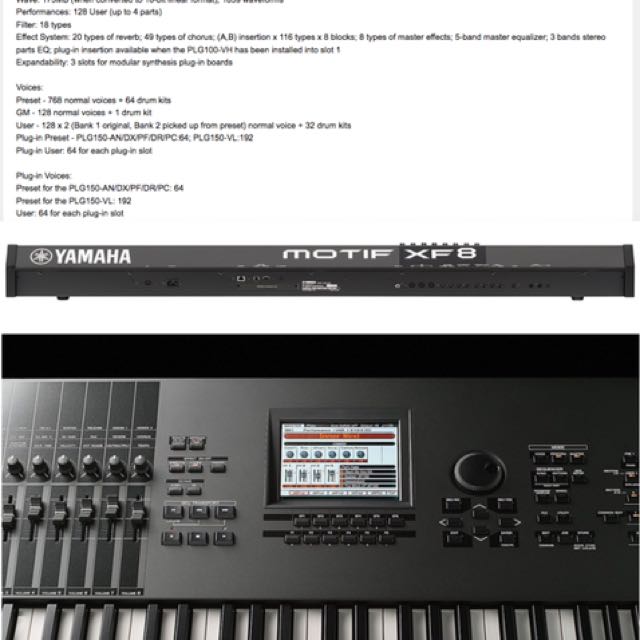 Yamaha Motif WorkStation XF8 (weighted), Hobbies & Toys, Music & Media ...