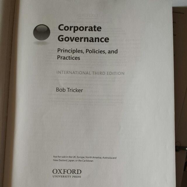 Corporate Governance - Bob Tricker, 興趣及遊戲, 書本 & 文具, 小朋友書 - Carousell
