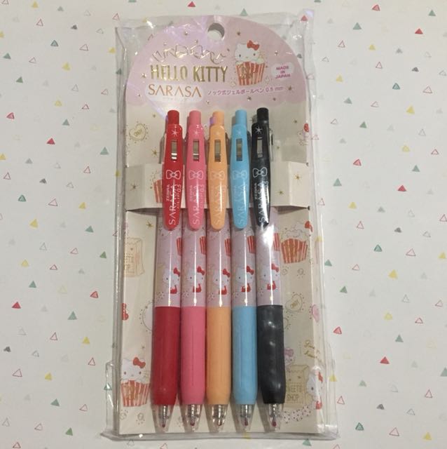 Sanrio zebra sarasa hello kitty pen set, Books & Stationery, Stationery ...