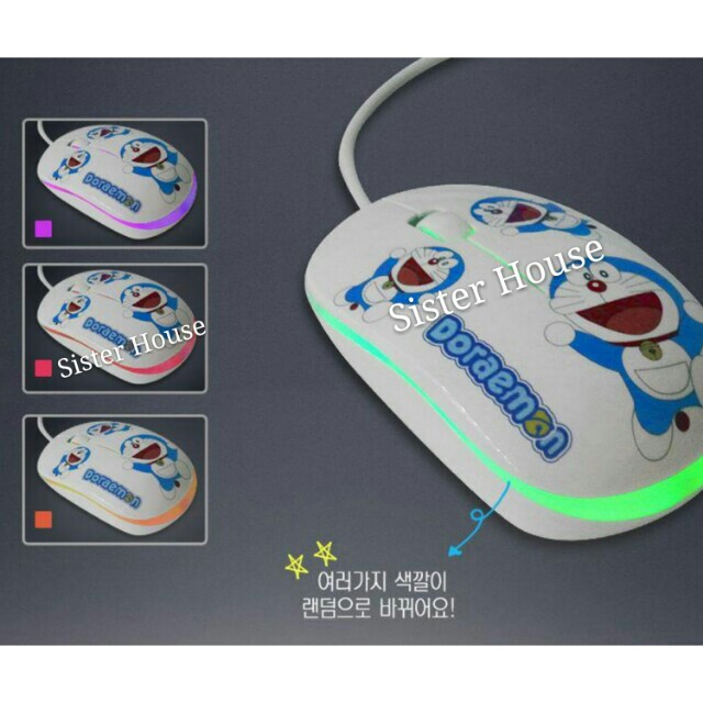 Doraemon LED Mouse 多啦A夢滑鼠 (大頭), 電腦＆科技, 電腦周邊及配件, 電腦滑鼠及相關產品 - Carousell