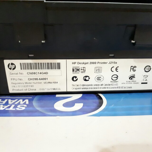 HP Deskjet 2000 Printer J210a, Computers & Tech, Printers, Scanners ...
