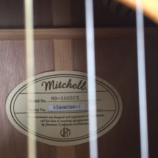 Mitchell Acoustic Electric guitar natural including bag, Hobbies & Toys ...