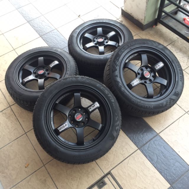 Te37 hitam legam, Auto Accessories on Carousell