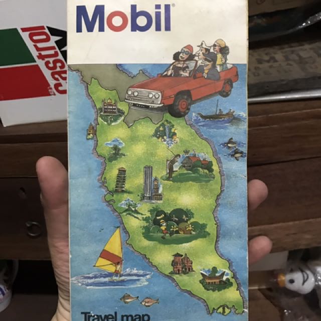 Vintage Mobil Map, Hobbies & Toys, Collectibles & Memorabilia, Vintage ...
