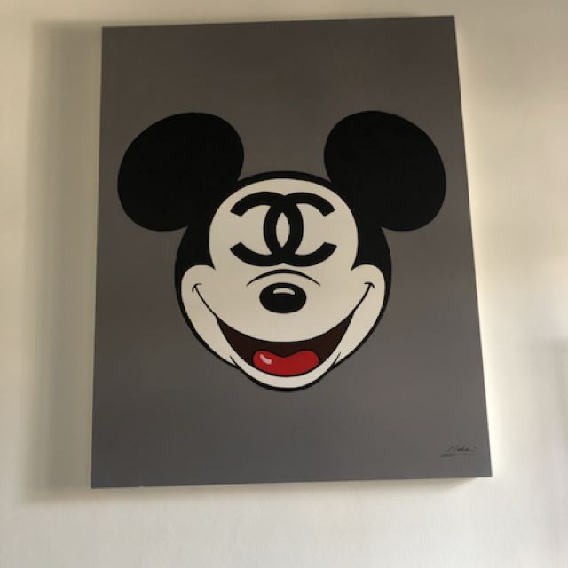 Mickey Mouse Chanel Painting Art, Furniture & Home Living, Home Decor ...