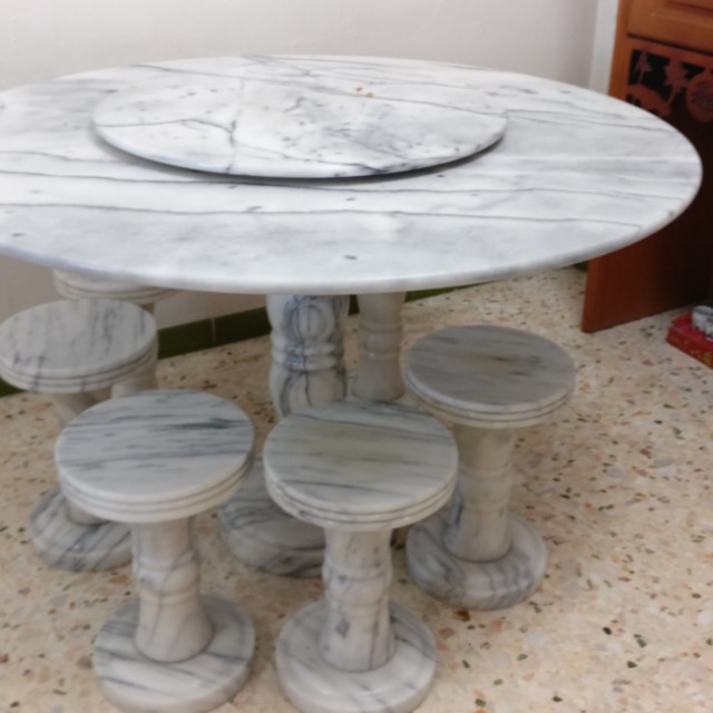 Solid Round Marble Table, Furniture & Home Living, Furniture, Tables ...