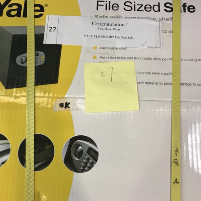 Yale File Safe Box YLS/380/DB2, Furniture & Home Living, Home ...