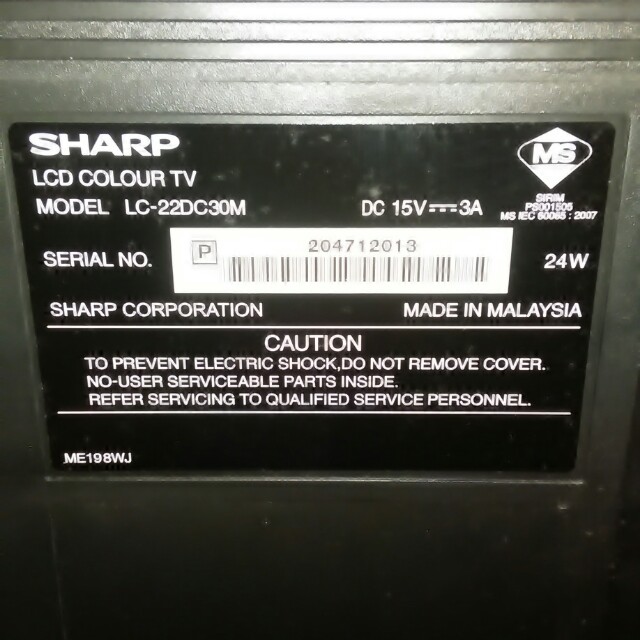 Sharp LC-22DC30M (22 inches), TV & Home Appliances, TV & Entertainment ...