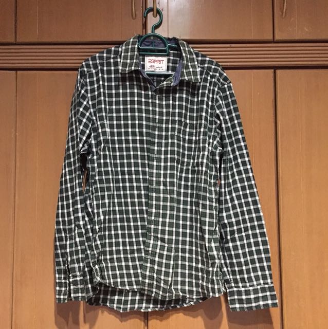 Men shirt checkers green, Men's Fashion, Tops & Sets, Formal Shirts on ...