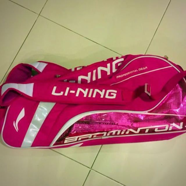 Li-Ning Badminton Bag (pink), Sports Equipment, Sports & Games, Racket ...