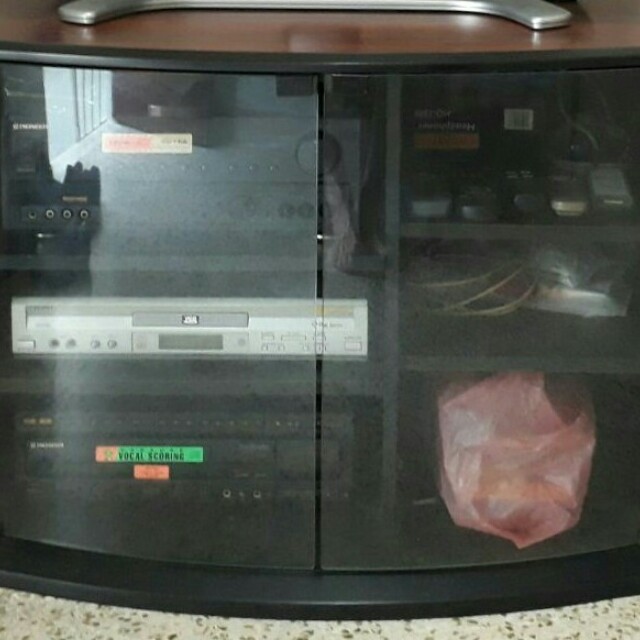 Old type of solid wood TV n Hi-FI rack, Furniture, Shelves & Drawers on ...