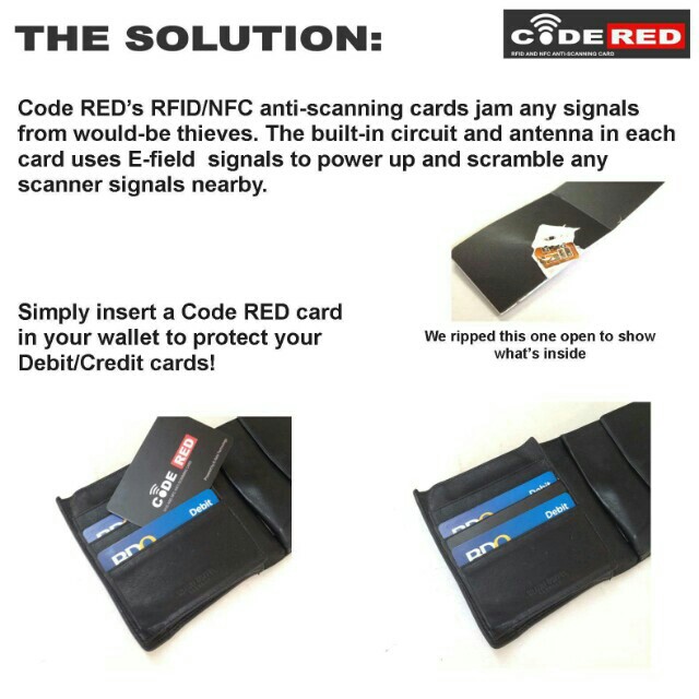 Code RED RFID NFC anti-scanning Card bank card protection, Men's ...