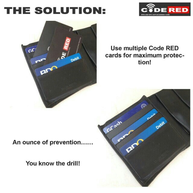 Code RED RFID NFC anti-scanning Card bank card protection, Men's ...