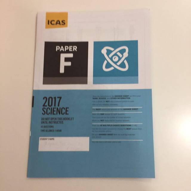 ICAS Paper F 2017 Science, Hobbies & Toys, Books & Magazines, Textbooks ...