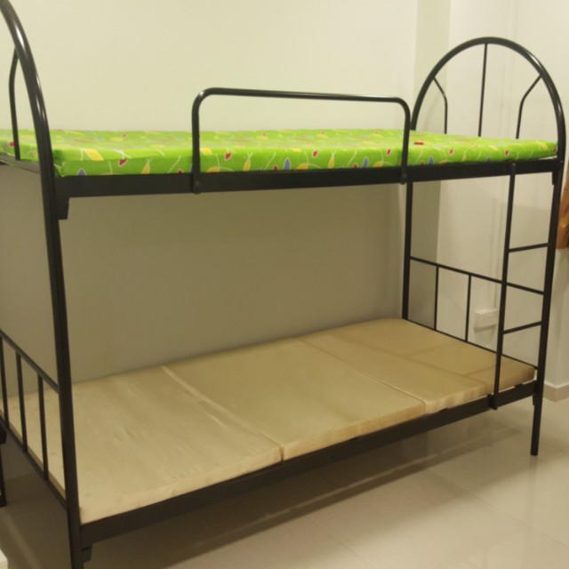 Metal double decker frame (black), Furniture, Beds & Mattresses on ...