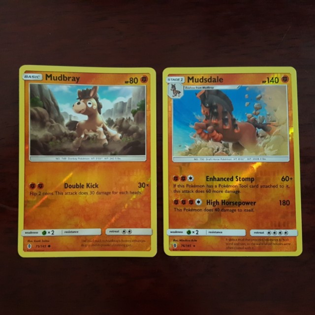 Pokemon Cards GUARDIANS RISING Mudbray Mudsdale Reverse Holo, Hobbies ...