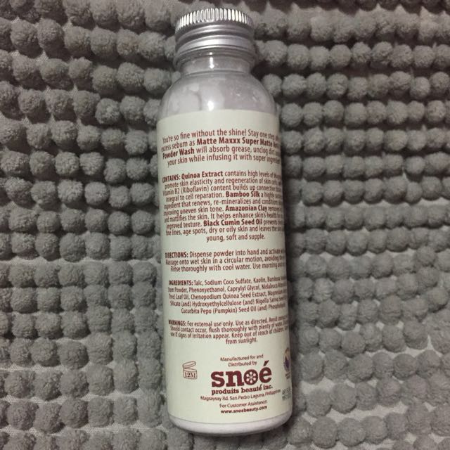 SNOE Matte Maxxx Super Matte Anti-Shine Powder Wash, Beauty & Personal ...