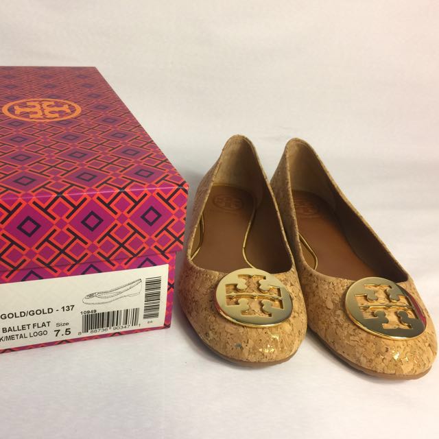 Tory Burch Reva Cork Ballet, Women's Fashion, Footwear, Flats on Carousell