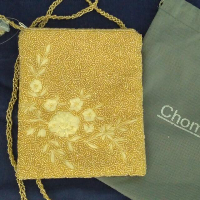 CHOMEL Gold Beaded Bag, Women's Fashion, Bags & Wallets, Cross-body ...