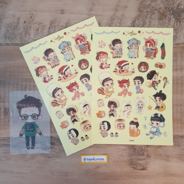 EXO | Fanart Transparent Sticker Sheet + Chen Transparent Photocard ...