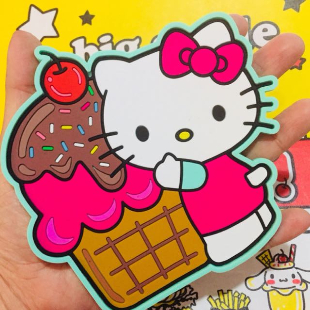 Hello kitty lootcrate sanrio big rubber coaster, Food & Drinks, Gift ...