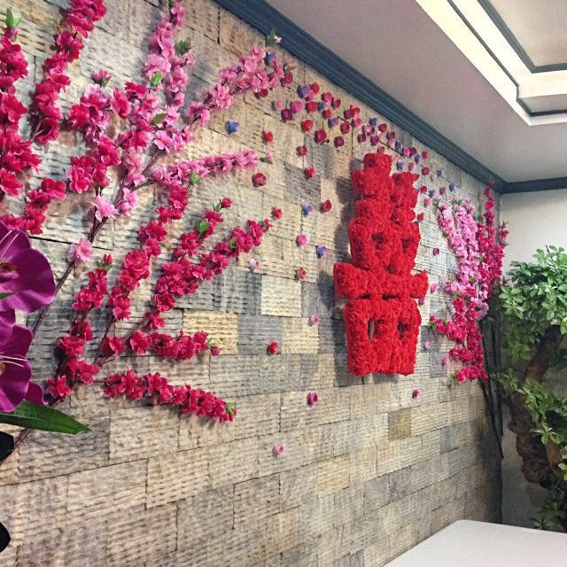 Double Happiness Sangee Wall Decor Backdrop For Sale - Tinghun Chinese ...