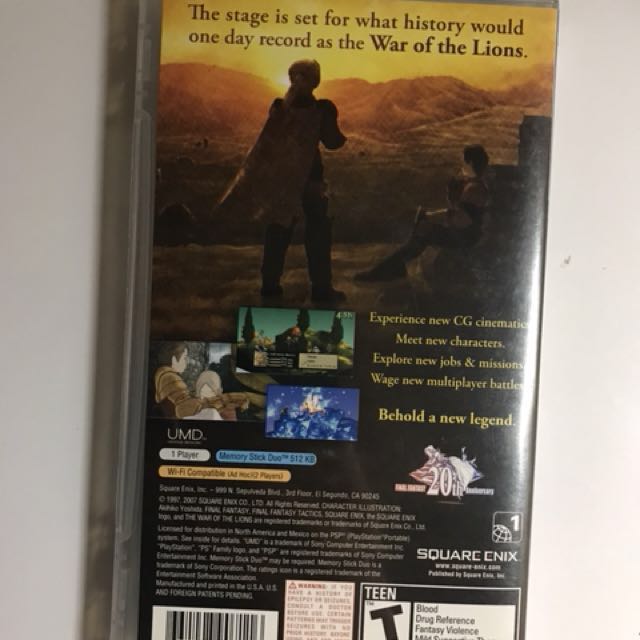 Final Fantasy Tactics: The War of the Lions (PSP), Video Gaming, Video ...