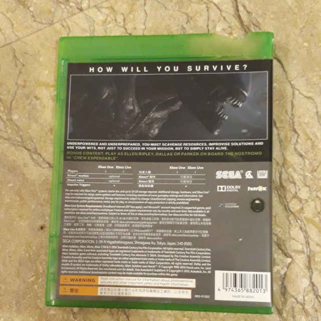 Alien Isolation Xbox one, Video Gaming, Video Games, Xbox on Carousell