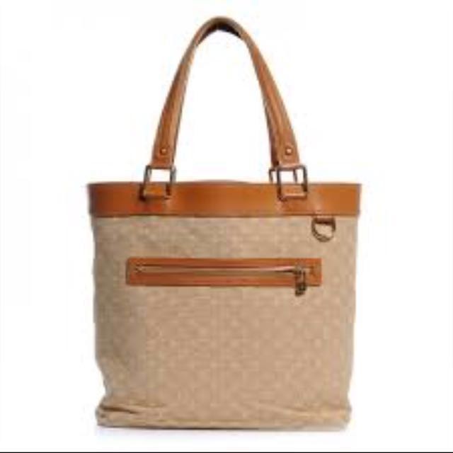 Authentic Louis Vuitton Mini Lin Monogram Lucille GM Tote Bag in Beige ...