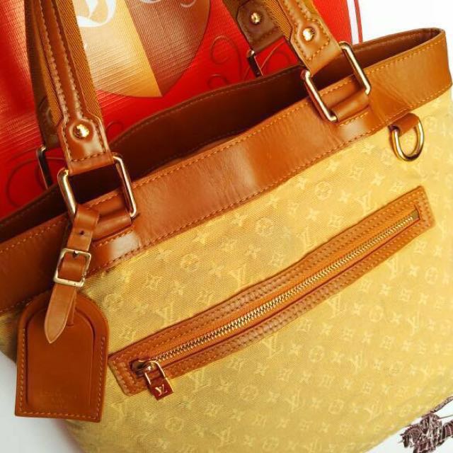 Authentic Louis Vuitton Mini Lin Monogram Lucille GM Tote Bag in Beige ...
