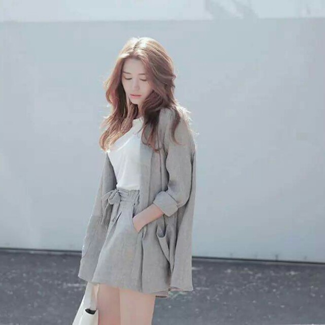 Korean Terno Blazer and Short, Women's Fashion, Coats, Jackets and ...