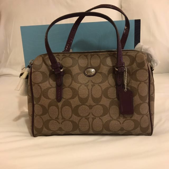 Coach Mini Satchel (Plum color), Women's Fashion, Bags & Wallets ...