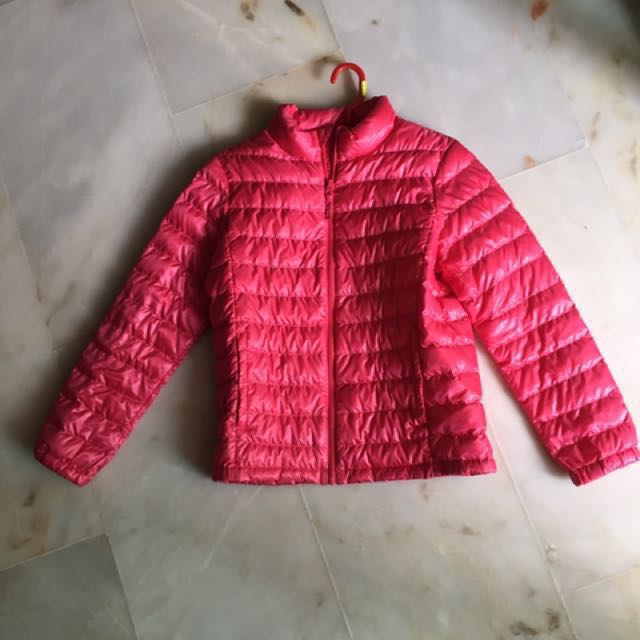 Girls Uniqlo light weight down jacket, Babies & Kids, Babies & Kids ...