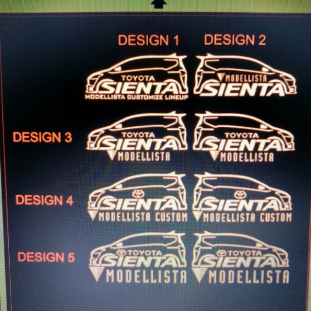 Sienta Modellista Sticker, Car Accessories, Accessories on Carousell