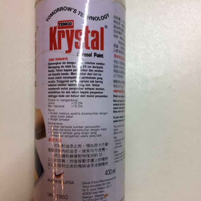 Tenco krystal CLEAR Aerosol spray paint, Hobbies & Toys, Stationery ...