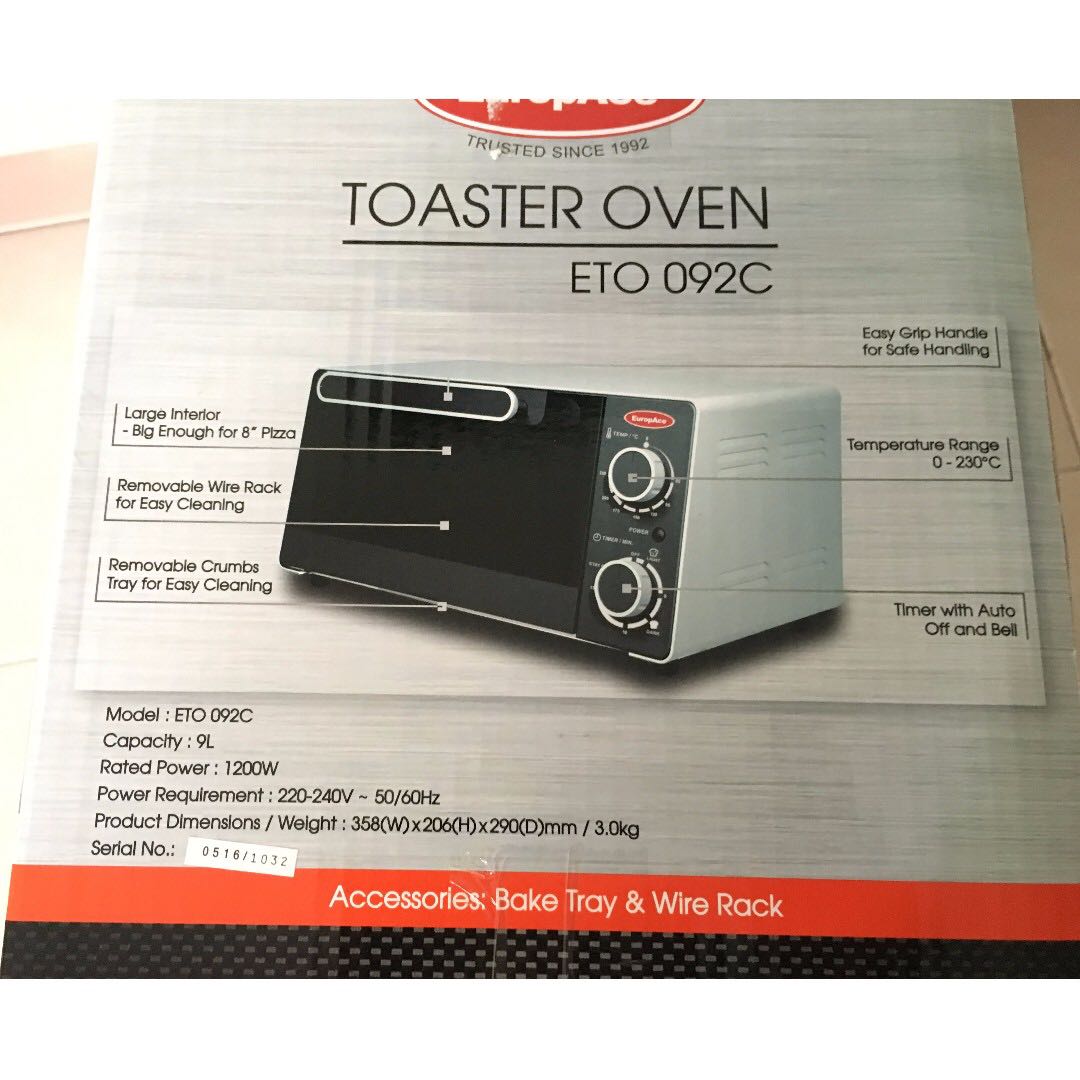 EuropAce TOASTER OVEN, TV & Home Appliances, Kitchen Appliances, Ovens ...