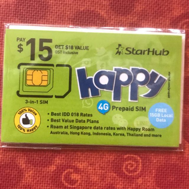 StarHub Happy 15 Prepaid SIM, Mobile Phones & Gadgets, Mobile & Gadget ...