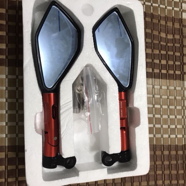 Universal Red Side Mirror, Motorcycles, Motorcycle Accessories on Carousell