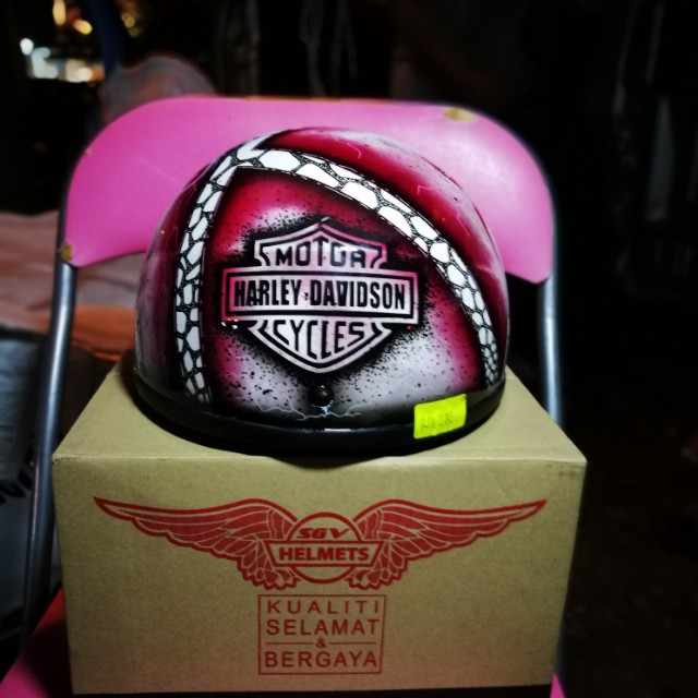 Custom Airbrush SGV (half) helmet *NEW, Motorbikes on Carousell