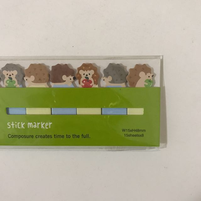 [IN STOCK] Cute Hedgehog Sticky Note / Tab / Marker, Hobbies & Toys ...