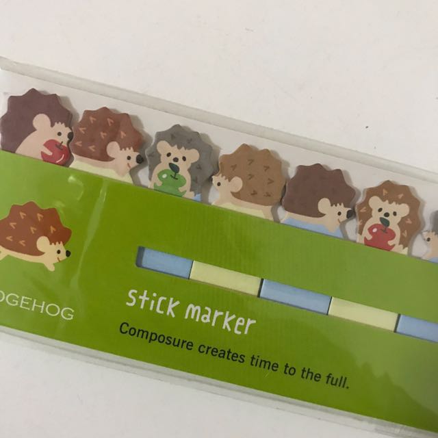 [IN STOCK] Cute Hedgehog Sticky Note / Tab / Marker, Hobbies & Toys ...