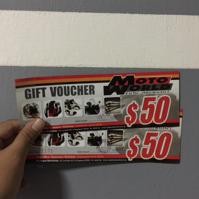 MotoWorld Cash Voucher, Motorcycles, Motorcycle Accessories on Carousell