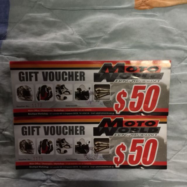 MotoWorld Cash Voucher, Motorcycles, Motorcycle Accessories on Carousell