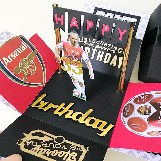 Happy birthday in Arsenal football / soccer Explosion Box card, Hobbies ...