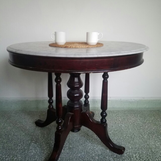 Marble Kopitiam Table, Furniture & Home Living, Furniture, Tables ...