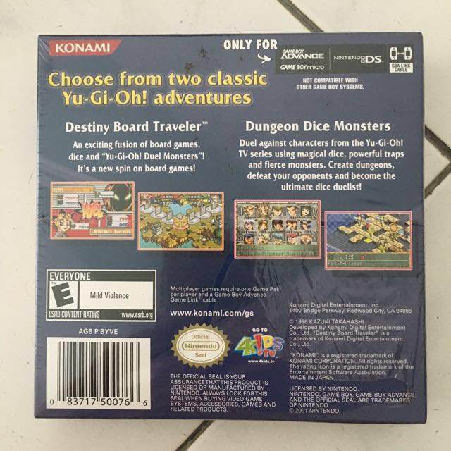 MISB Nintendo Gameboy Game Boy GBA Advance YuGiOh Yu Gi Oh Double Pack ...