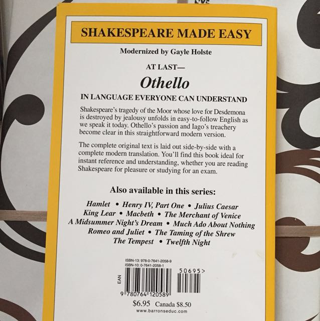 Othello (original + modern English version), 興趣及遊戲, 手作＆自家設計, 文具及工藝 - 畫作 ...